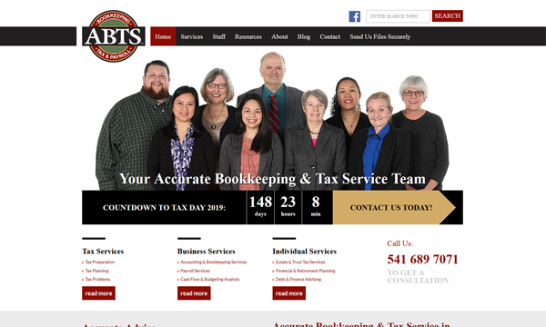 Accurate Bookkeeping & Tax Service - Fluidity Studio Web Development