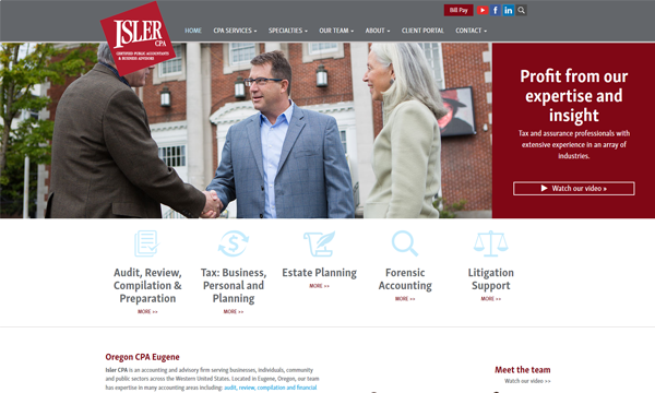 Isler CPA - Fluidity Studio Web Development