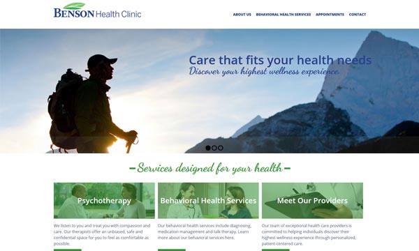 Benson Health Clinic - Fluidity Studio Web Development